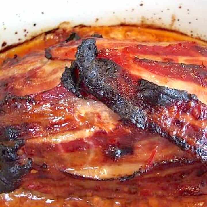 Farsbrød med bacon og BBQ sauce